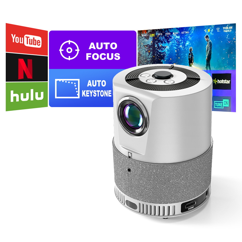 Mini Projector HD 1080P with Android TV WiFi 6 Portable Home Projector ...