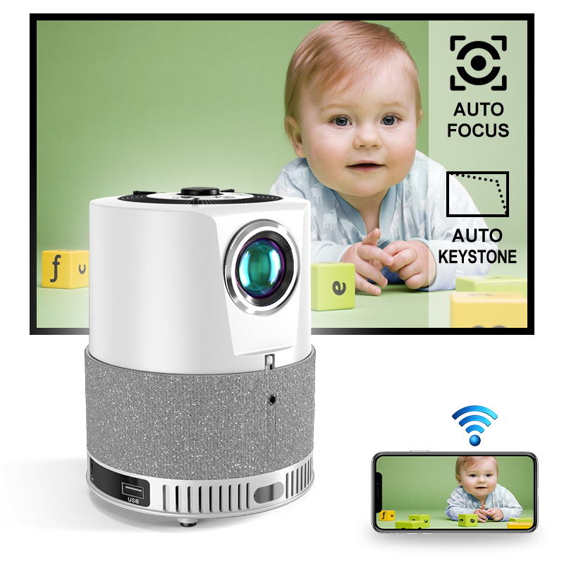 Mini Projector HD 1080P with Android TV WiFi 6 Portable Home Projector ...